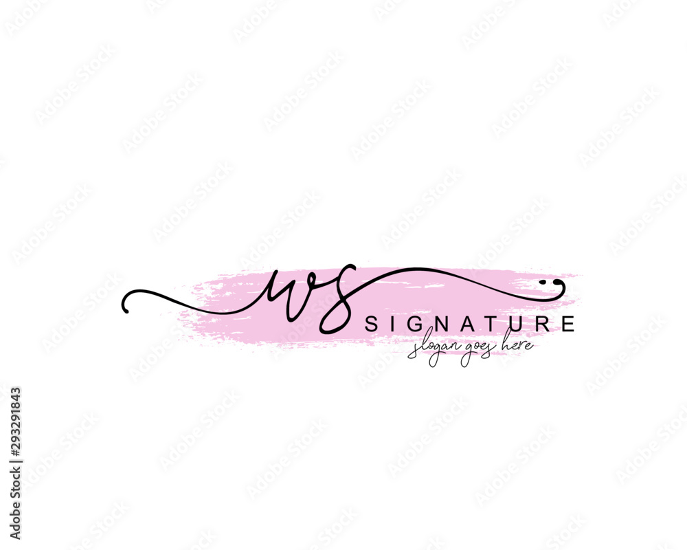 Initial WS beauty monogram and elegant logo design, handwriting logo of ...