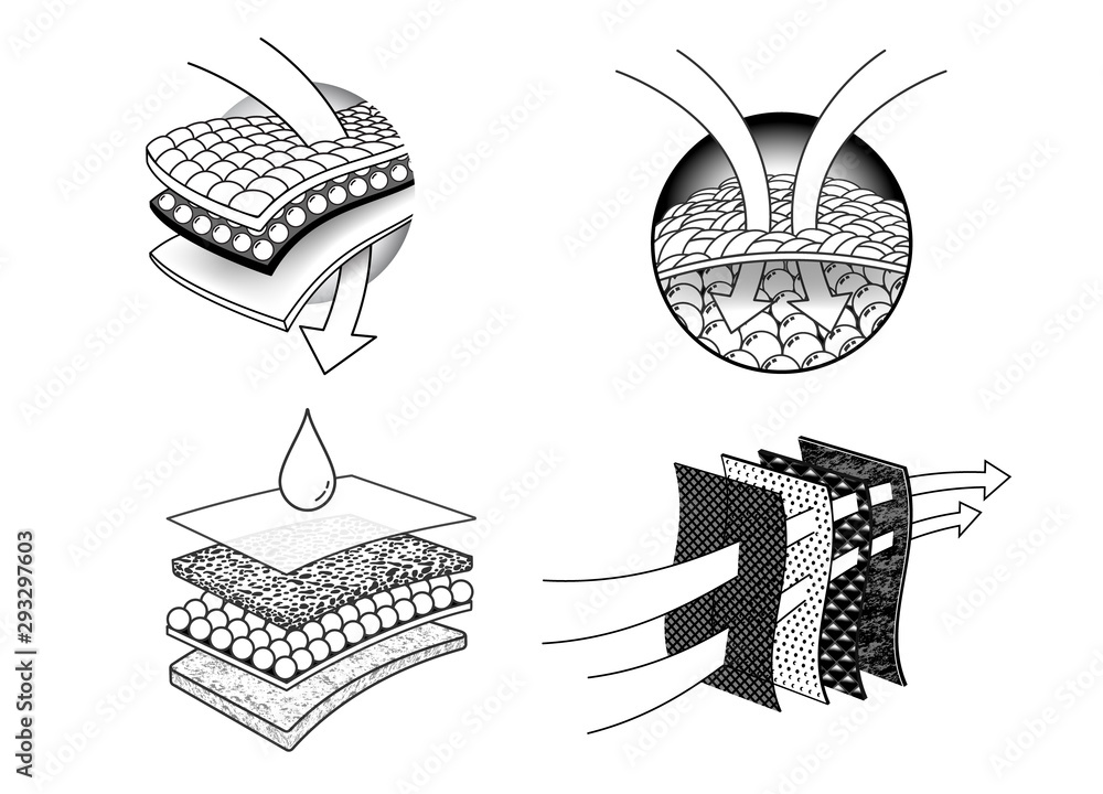 Set icons Number 2 of absorbent sheets and diapers. advertising layered ...