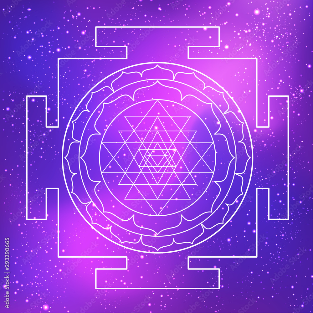 The Sri Yantra or Sri Chakra, form of mystical diagram, Shri Vidya ...