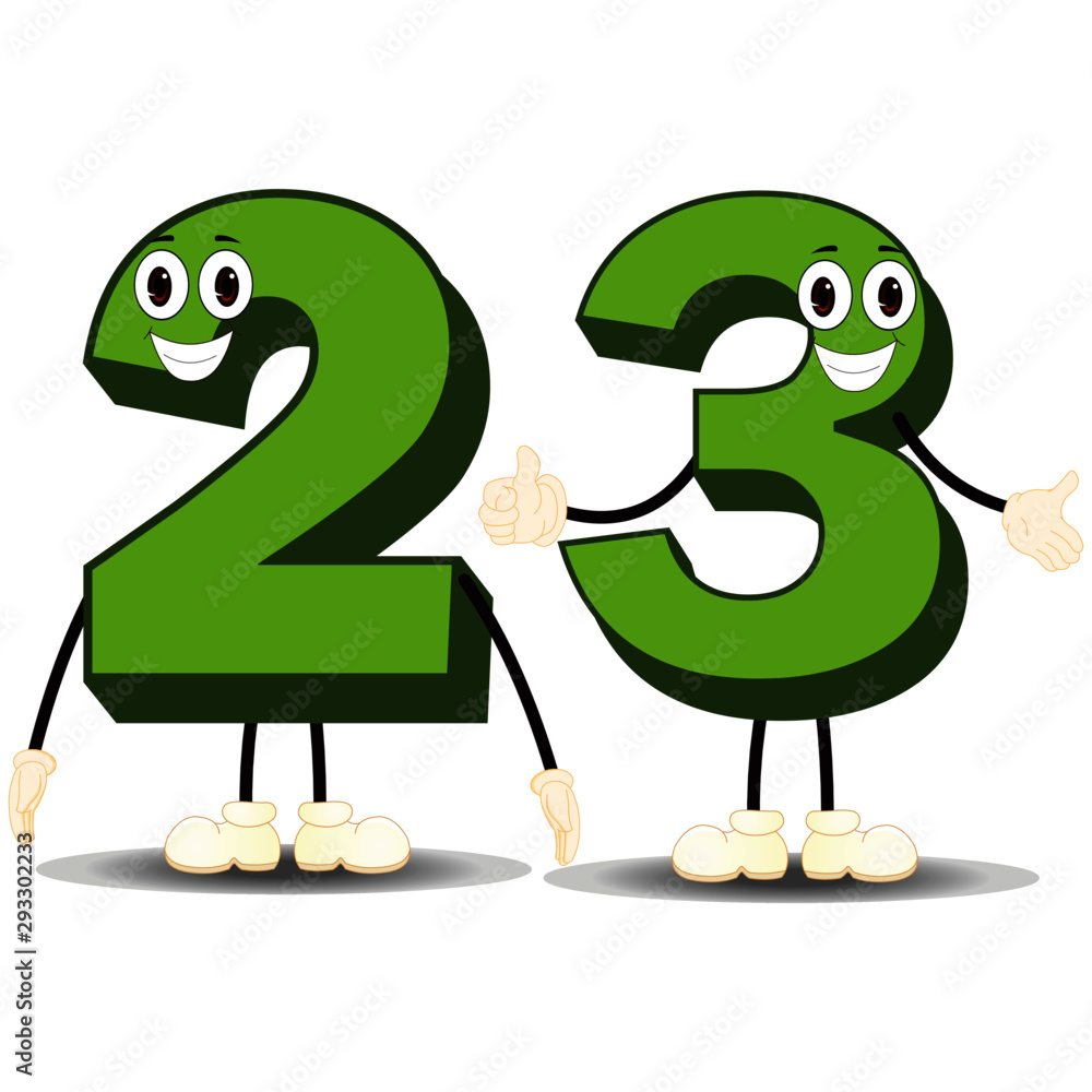 Number Twenty Three - Cartoon Vector Image Stock Vector | Adobe Stock