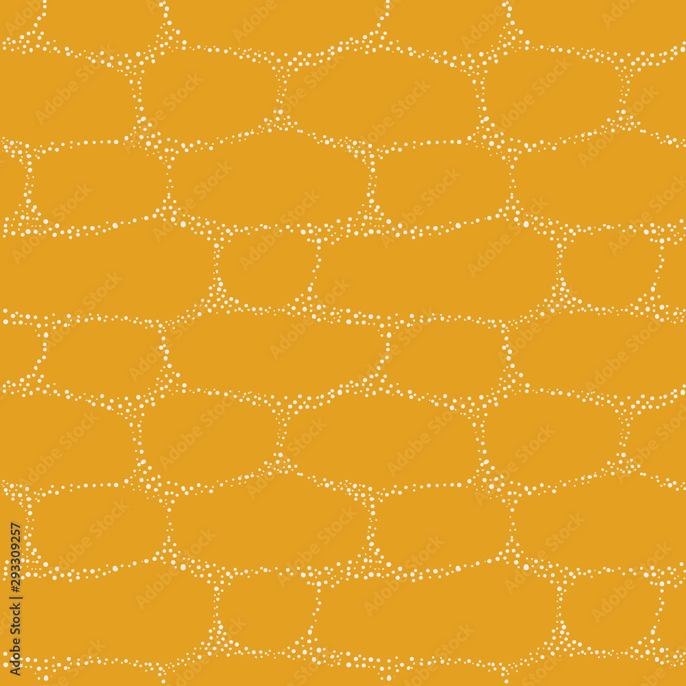 Hand Drawn Organic Abstract White Cell Structure Design Seamless Geometric Vector Pattern On