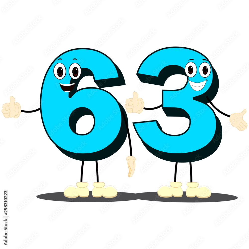 number-sixty-three-cartoon-vector-image-stock-vector-adobe-stock