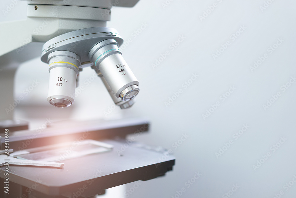 Microscope, science and laboratory equipment. Stock Photo | Adobe Stock