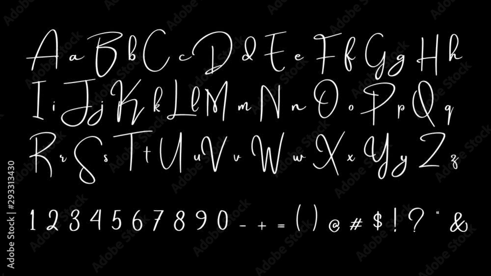 Handwritten English letters with a beautiful font. 4k animated Full ...