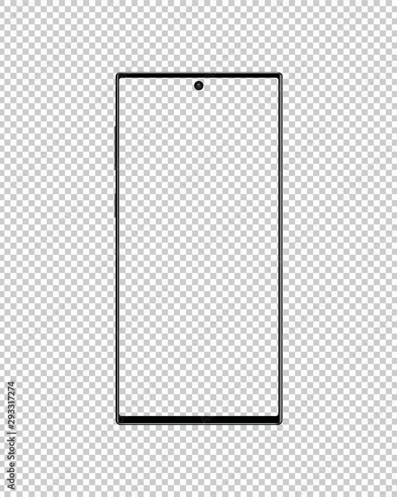 Realistic phone with transparent screen. Smartphone mockup. Vector ...
