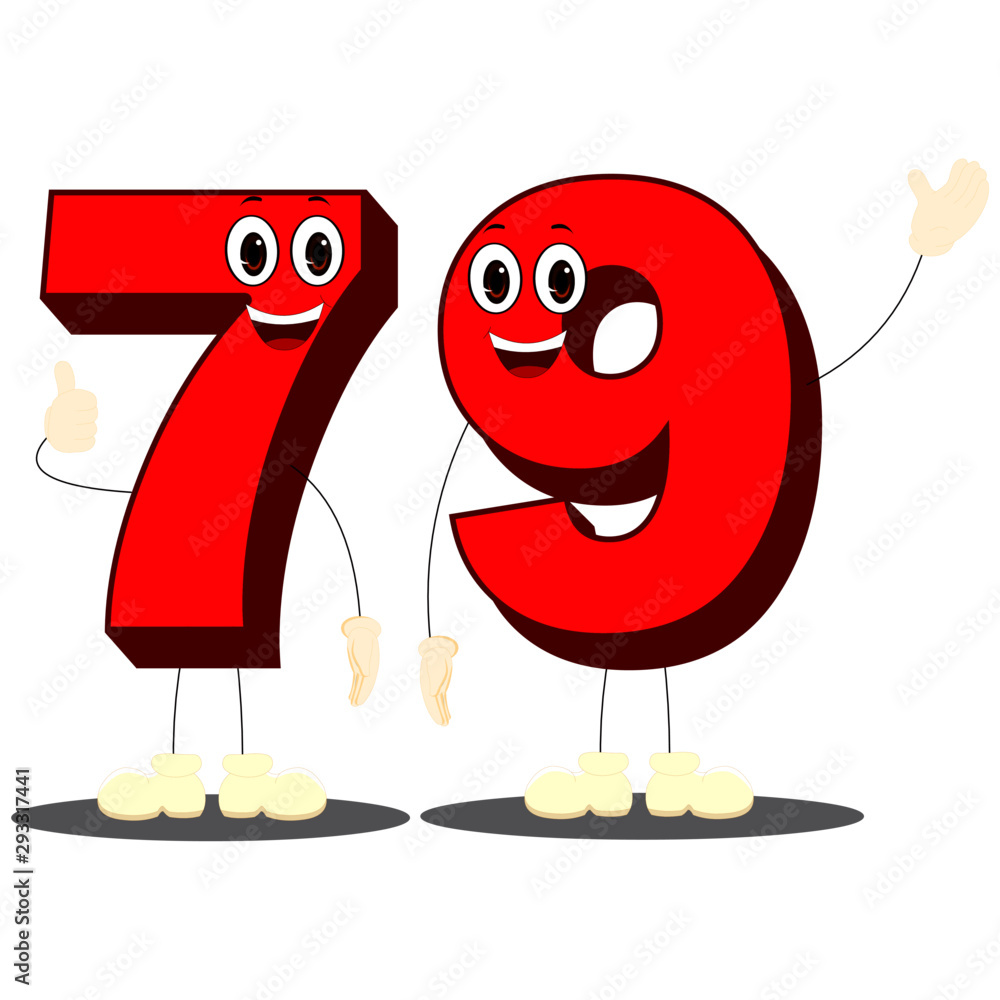 Number Seventy Nine - Cartoon Vector Image Stock Vector | Adobe Stock Number Seventy Nine - Cartoon Vector Image Stock Vector | Adobe Stock