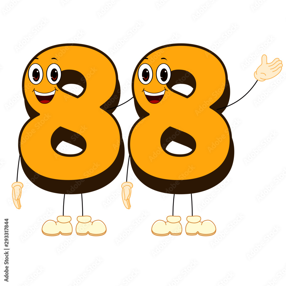 Number Eighty Eight - Cartoon Vector Image Stock Vector | Adobe Stock
