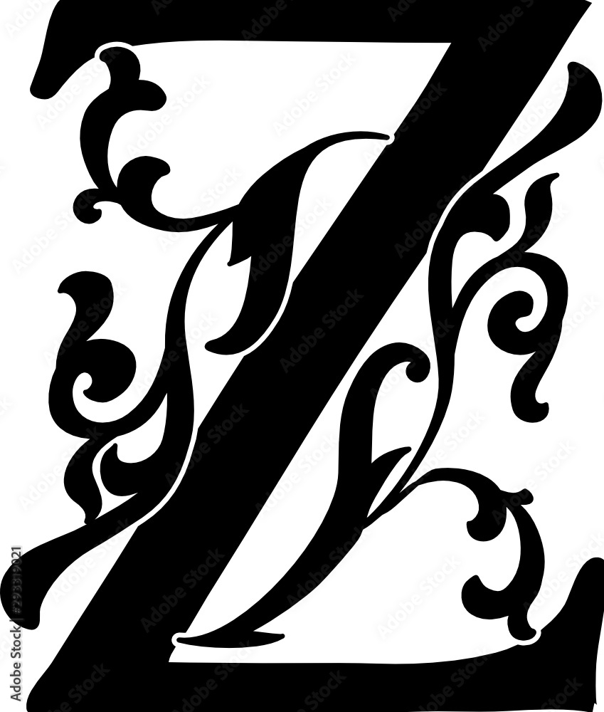 Letter Z Capital Illuminated Vector Svg Letter Stock Vector | Adobe Stock