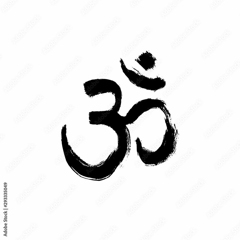 Om symbol in hand drawn ink style Stock Vector | Adobe Stock