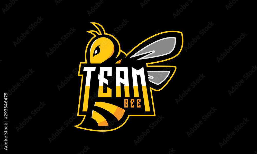 Bee Esport Logo - Mascot Logo Template-01 Stock Vector | Adobe Stock