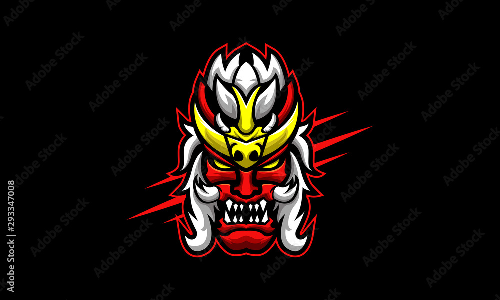Demon Esport Logo - Mascot Logo Template-01 Stock Vector | Adobe Stock
