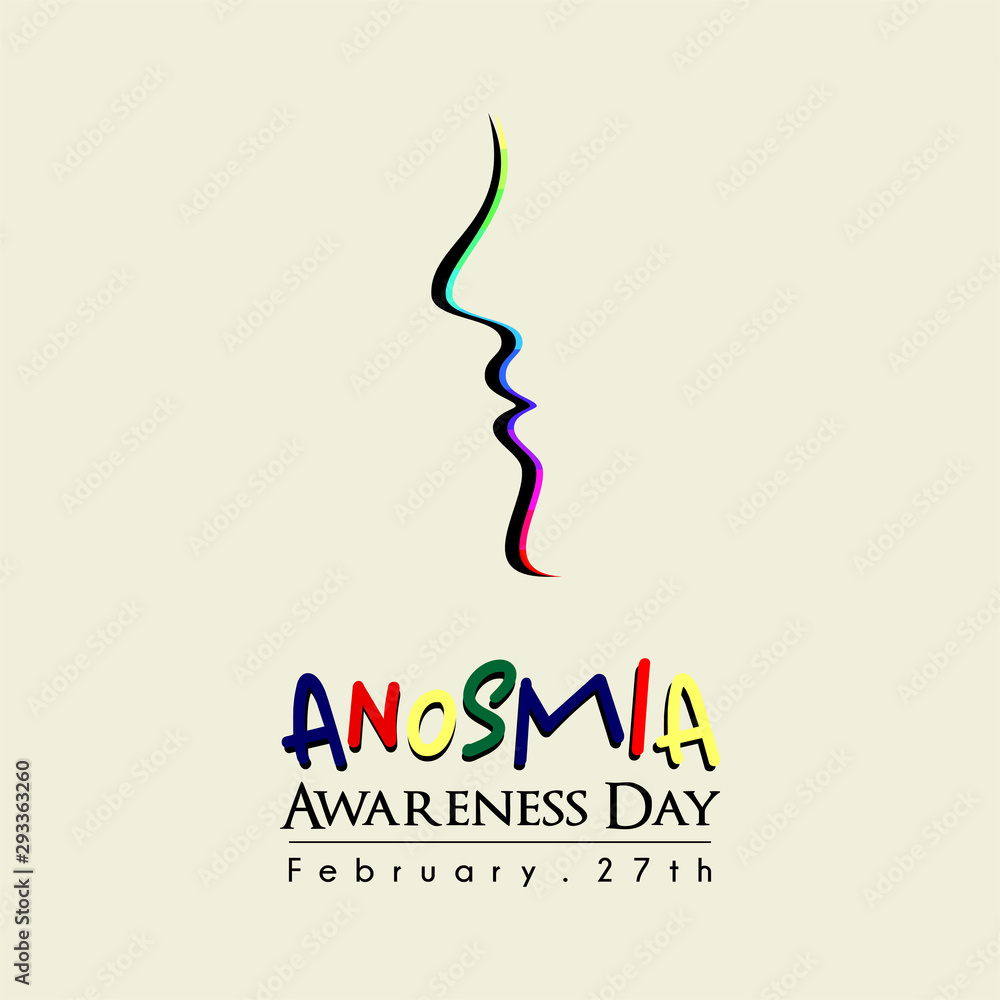 Anosmia Awareness day on February 27th with Colored Mouth and Nose Line ...