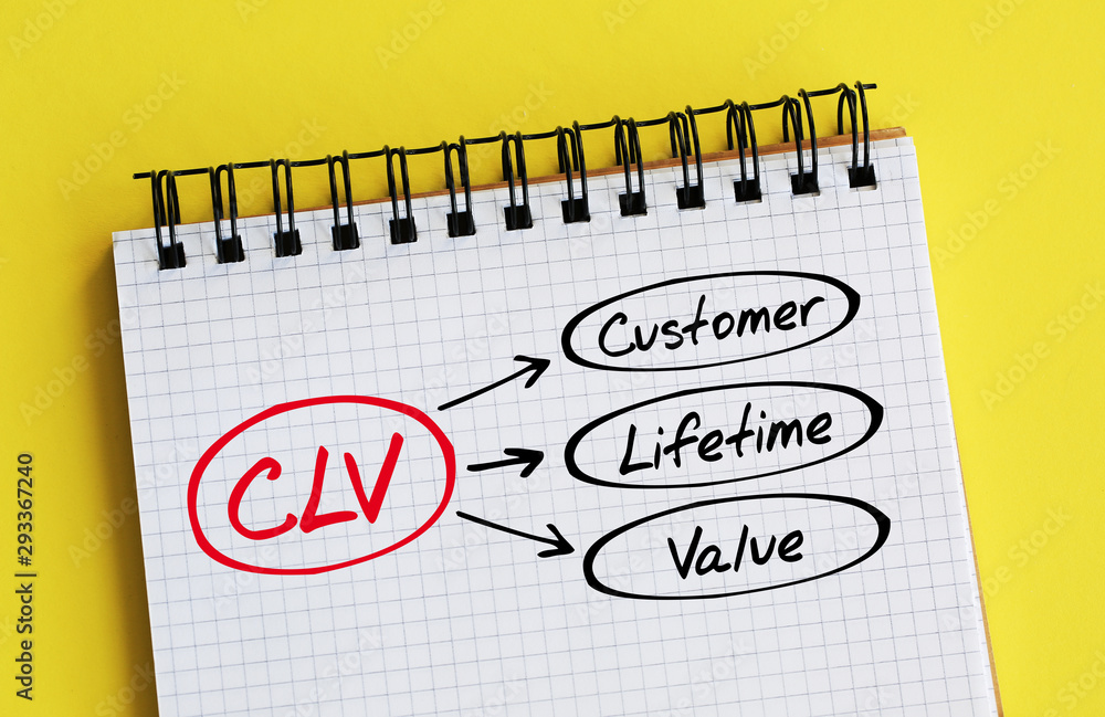 CLV - Customer Lifetime Value acronym, business concept background ...