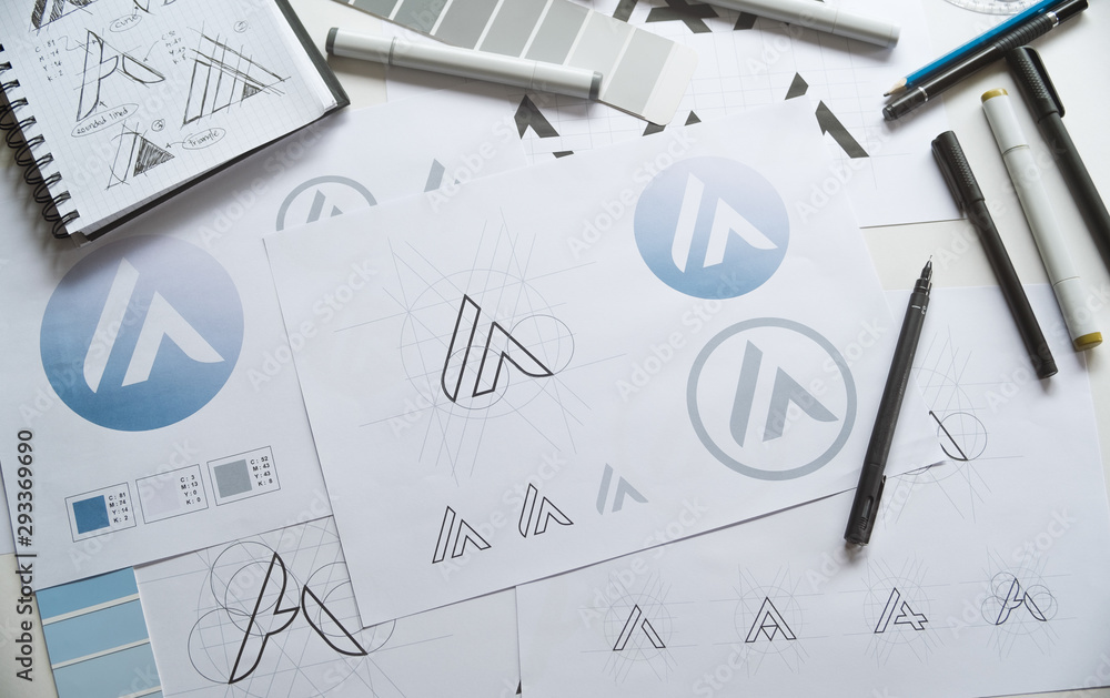 Graphic designer creative design sketch drawing logo Trademark brand ...