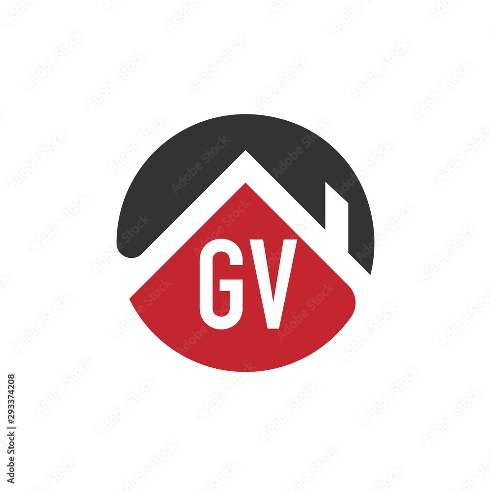 Initial Letter GV Building Logo Vector Design Template. Real Estate ...