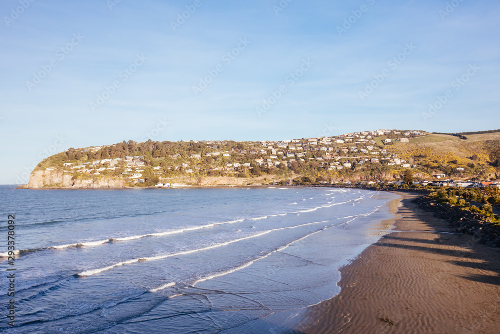 Cave Rock at Sumner Beach in Christchurch New Zealand Stock Photo ...