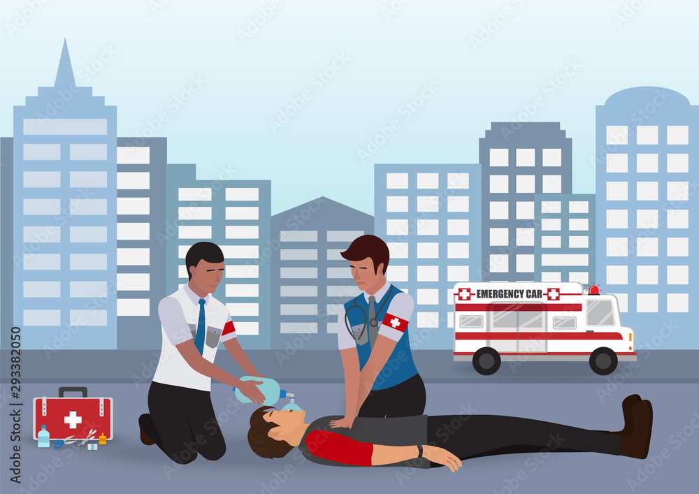 Info Graphic of Cardiopulmonary Resuscitation (CPR) Between Doctor and ...