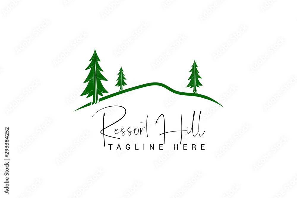 resort hill logo Stock Vector | Adobe Stock