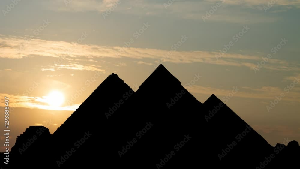 Pyramids of Giza: Time Lapse at Sunrise, Cairo, Egypt Stock Video ...