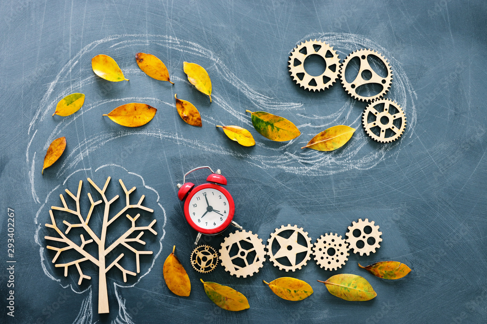 Education image of tree with cog wheels. Concept of learning and ...