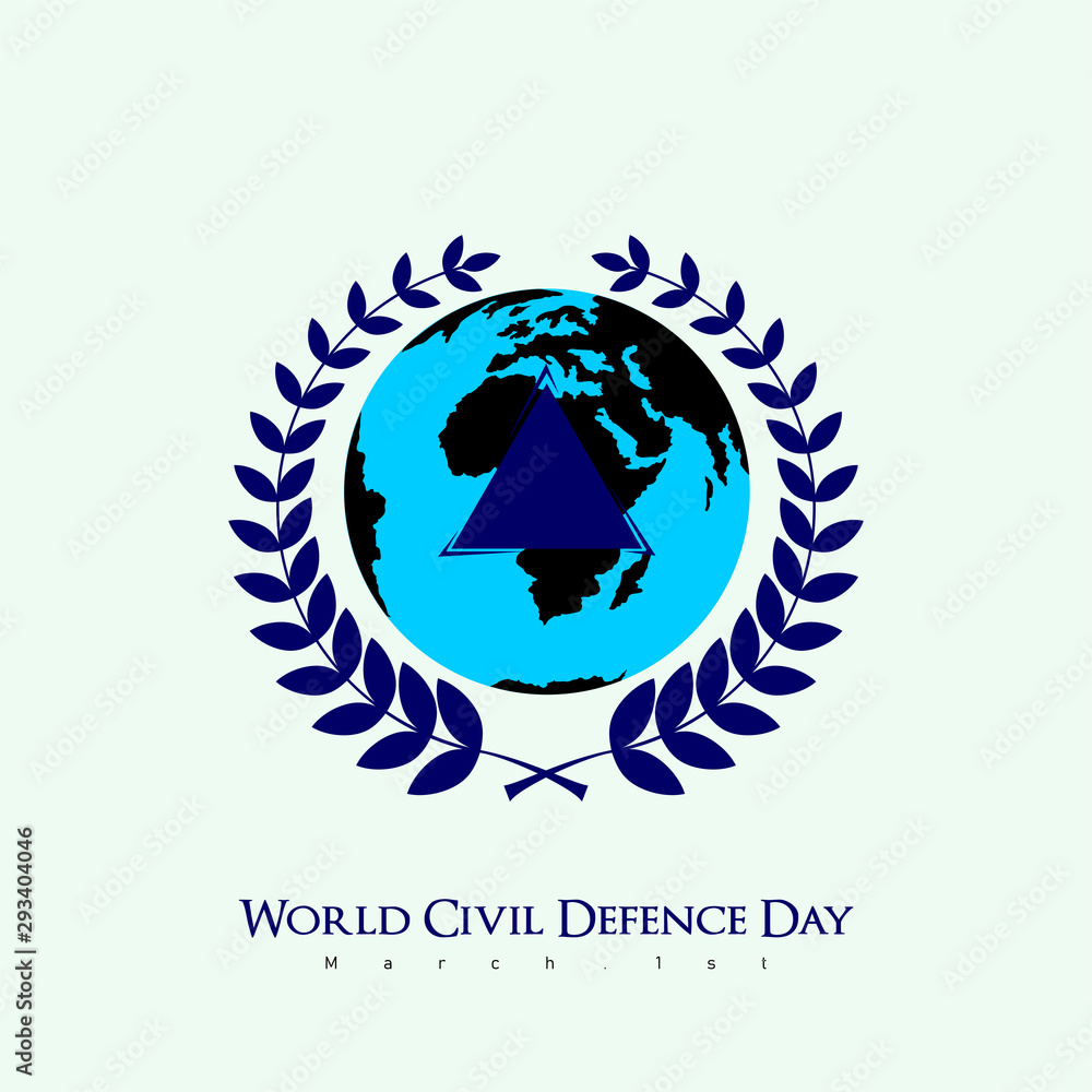 Green orange World Civil Defence Day with a symbol of rice surrounding ...