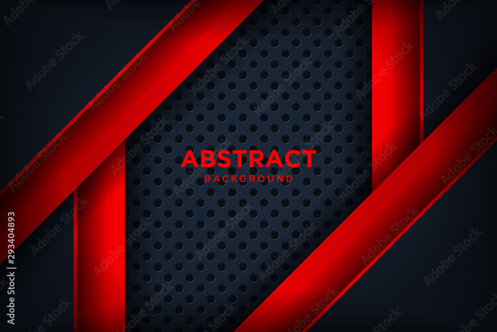 Modern red black background with 3D Overlap layers effect. Graphic ...