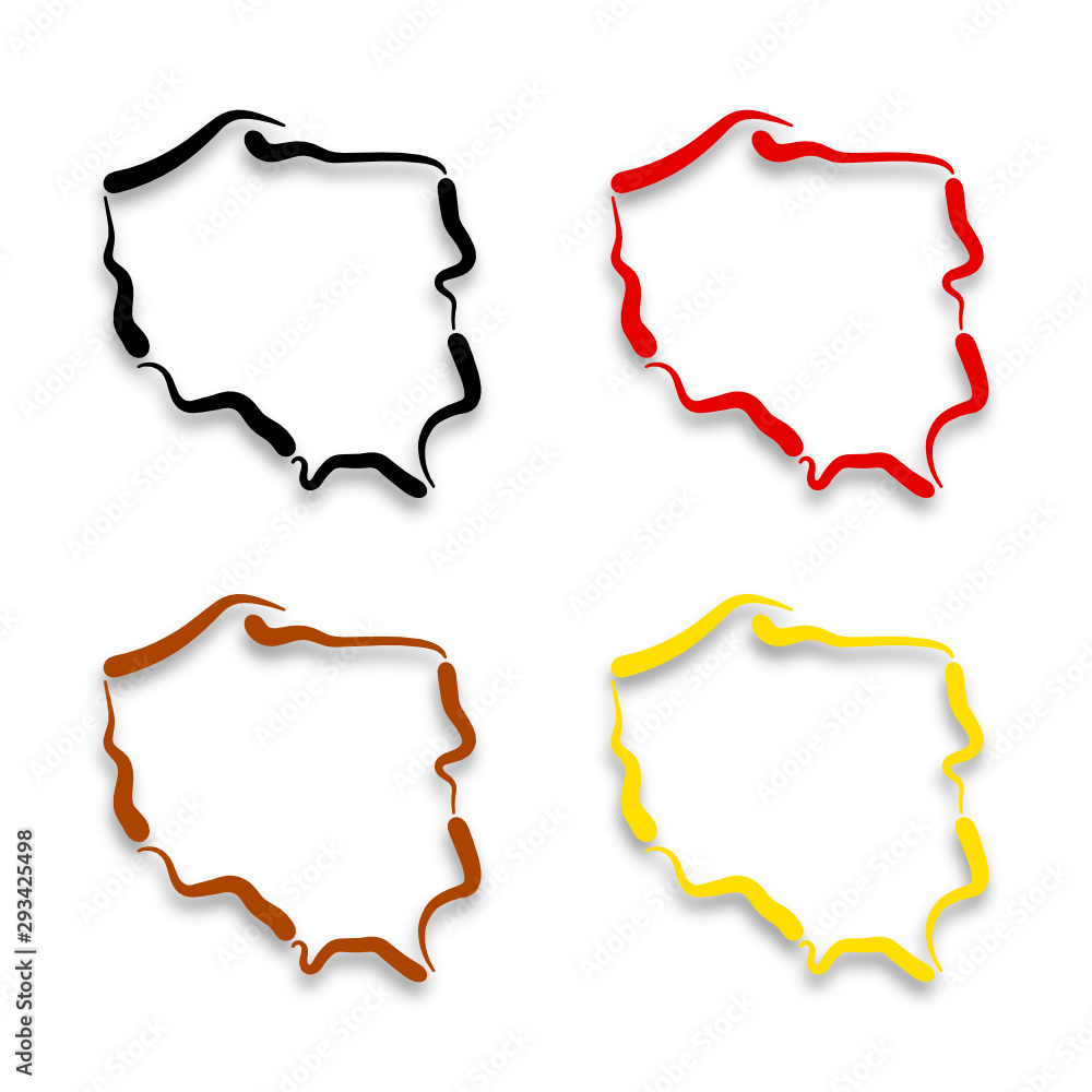 Mapa Polski - kontury Stock Vector | Adobe Stock