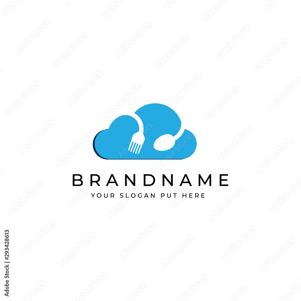 Cloud food logo design template Stock Vector | Adobe Stock