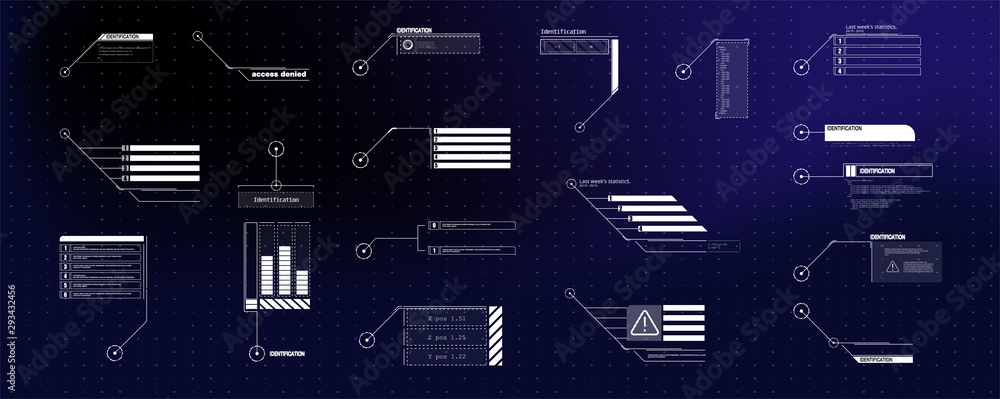 Interface elements HUD, UI, GUI. Vector Callout Titles set. Futuristic ...
