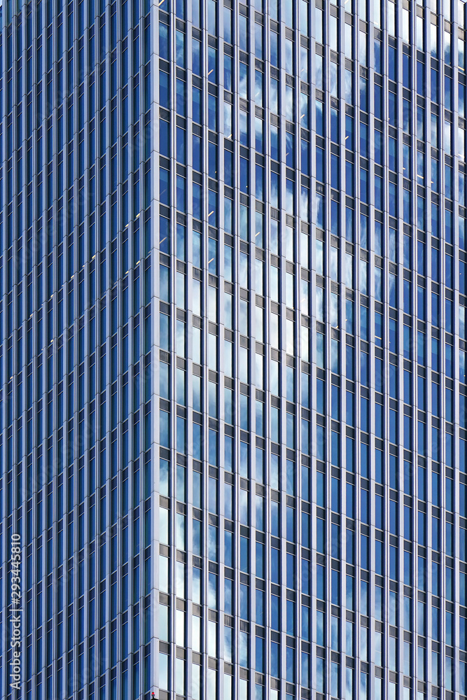 Glass blue square Windows of facade modern city business building ...