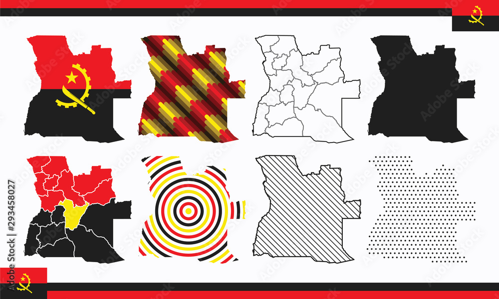 Angola Map Vector Set Stock Vector | Adobe Stock
