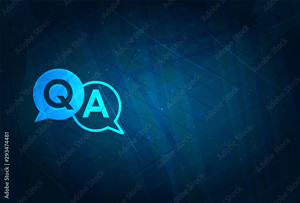 Faq icon futuristic digital abstract blue background Stock Vector ...
