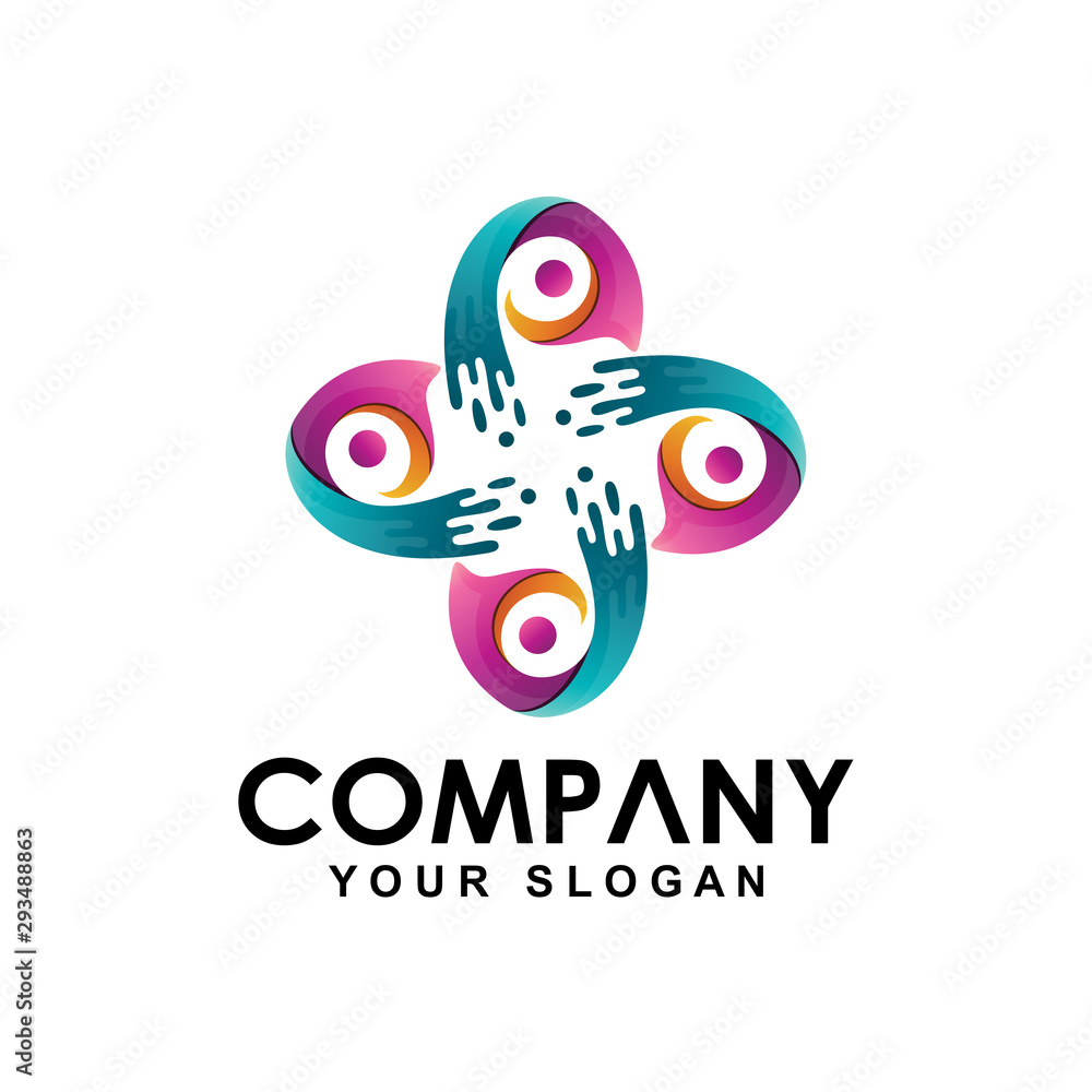 People logo gather. Logo concept of community, reunion, group, social ...