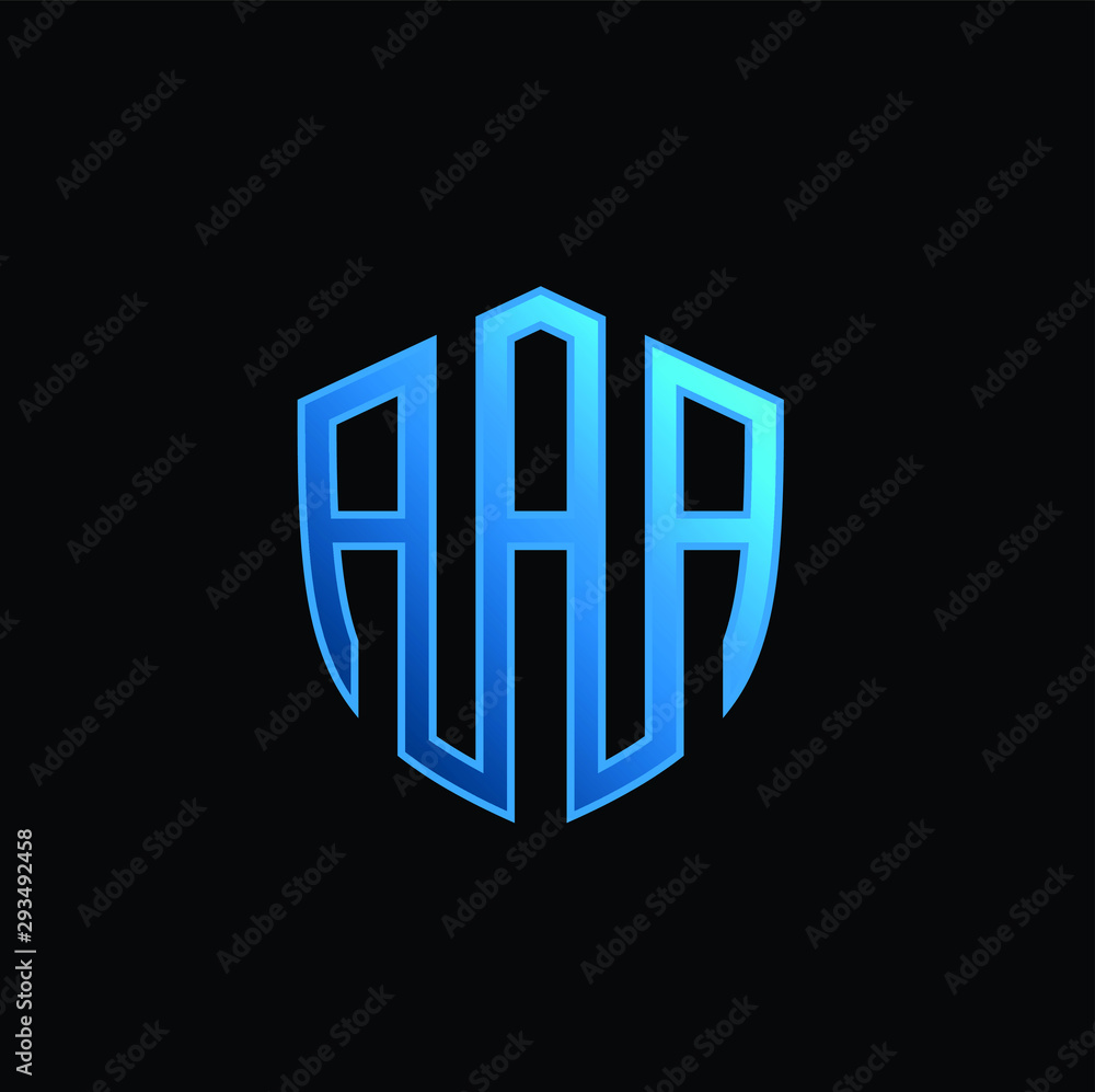 letter aaa sheild logo vector downlaod Stock Vector | Adobe Stock