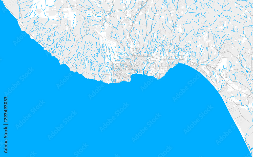 Rich detailed vector map of Santa Cruz, California, USA Stock Vector ...