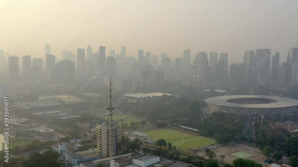 Aerial view of Gelora Bung Karno Main Stadium in Senayan in Jakarta ...