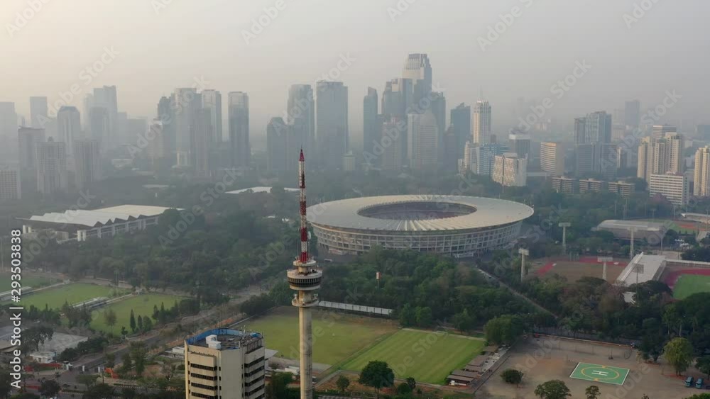 Aerial view of Gelora Bung Karno Main Stadium in Senayan in Jakarta ...