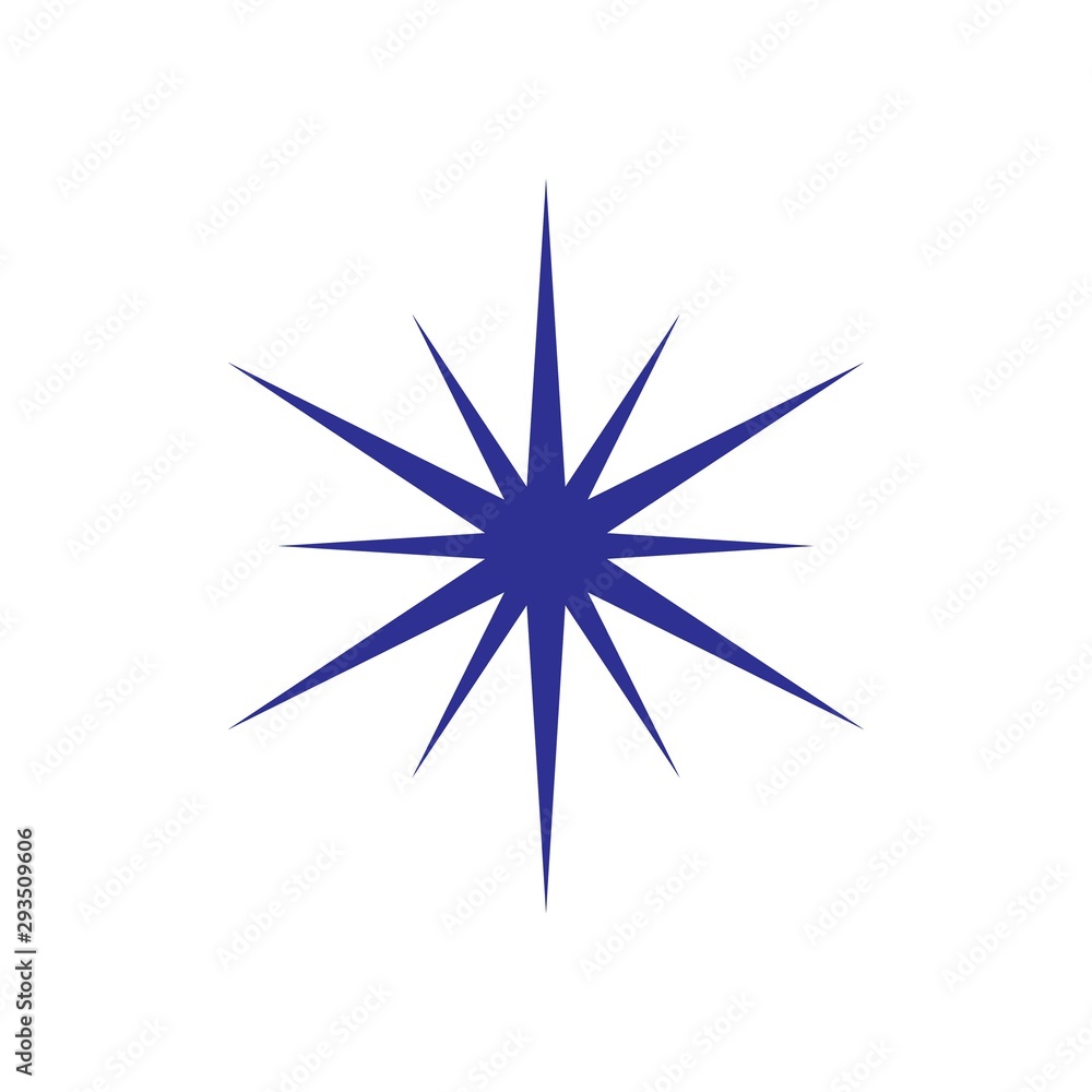 Simple star compass needle element design on the white background Stock ...