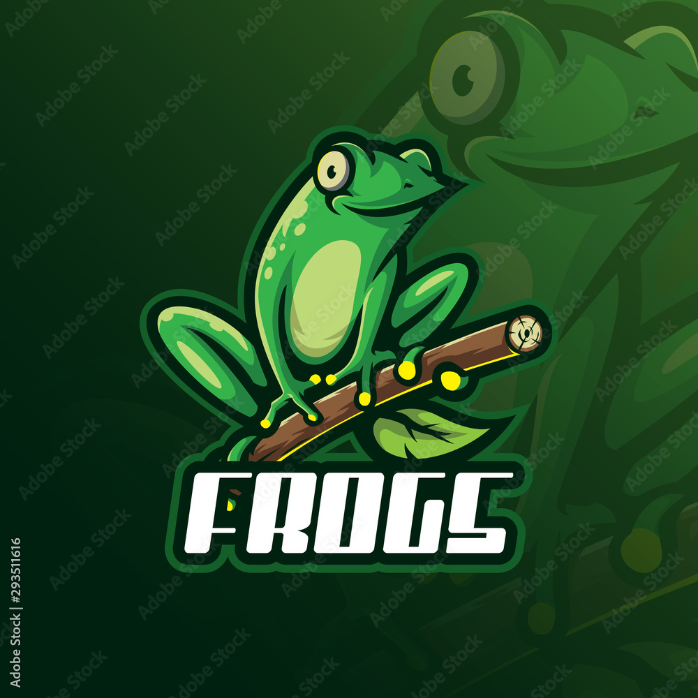 frog mascot logo design vector with modern illustration concept style ...