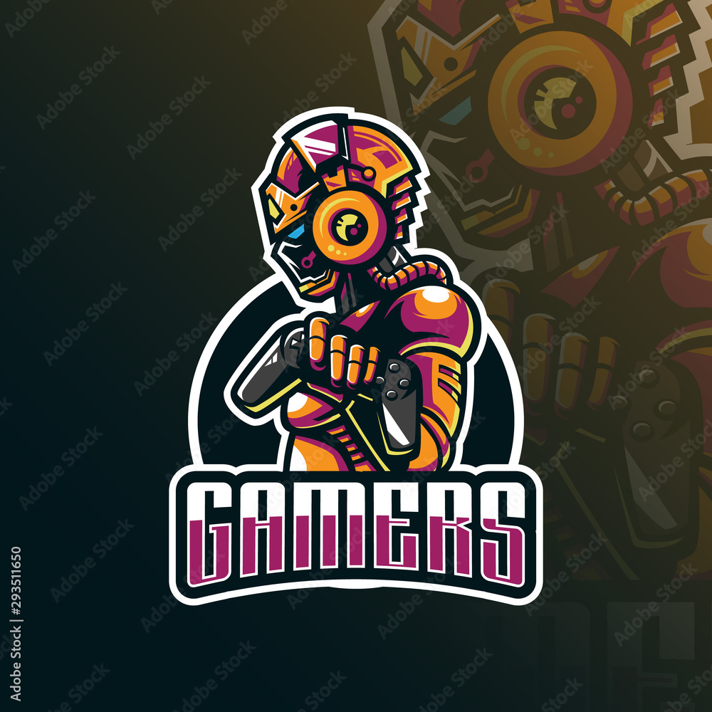gamer mascot logo design vector with modern illustration concept style ...