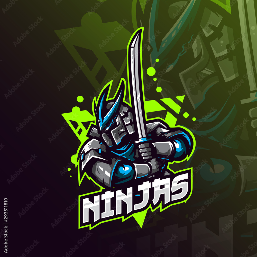 ninja mascot logo design vector with modern illustration concept style ...