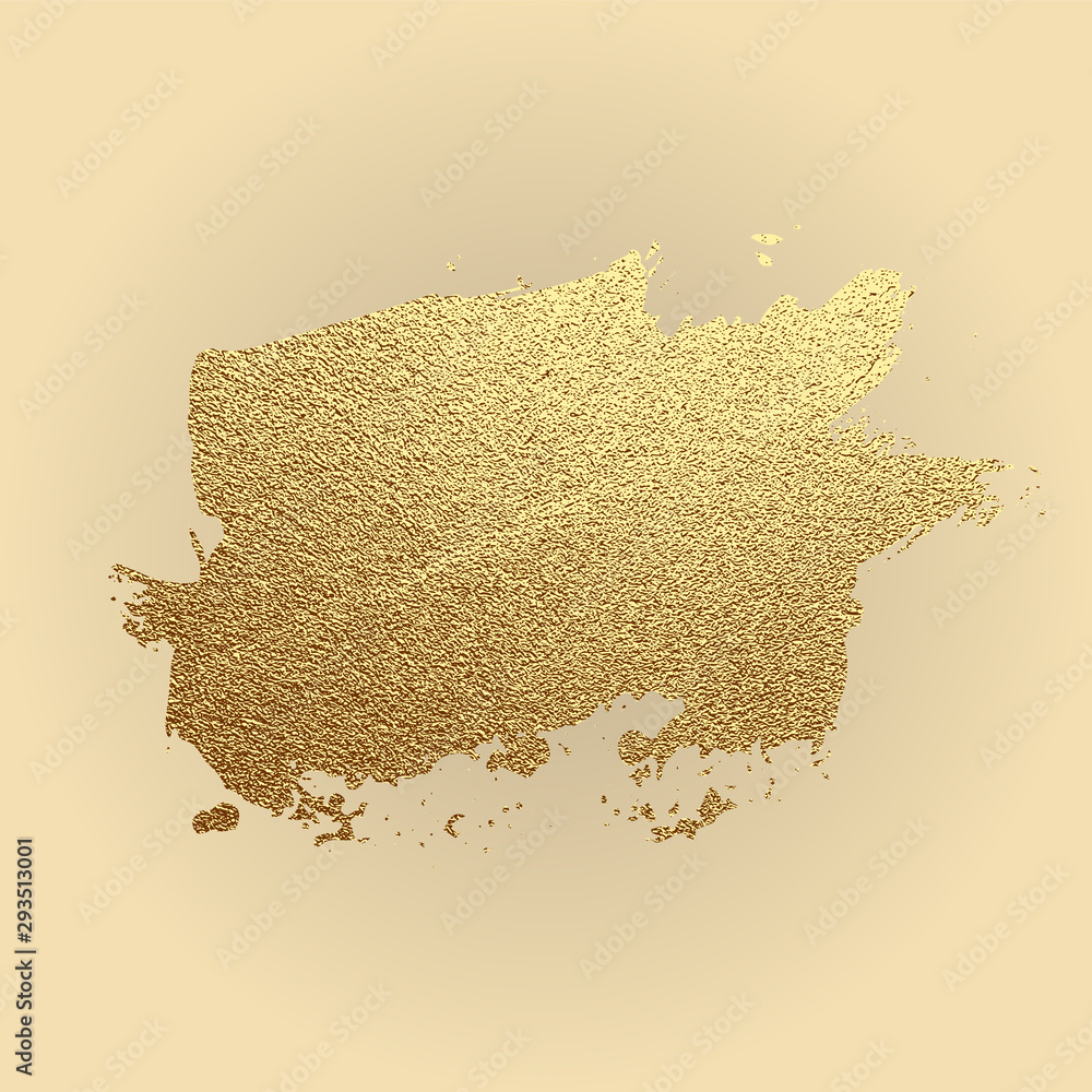 Gold paint stroke. Abstract gold glittering textured art illustration ...