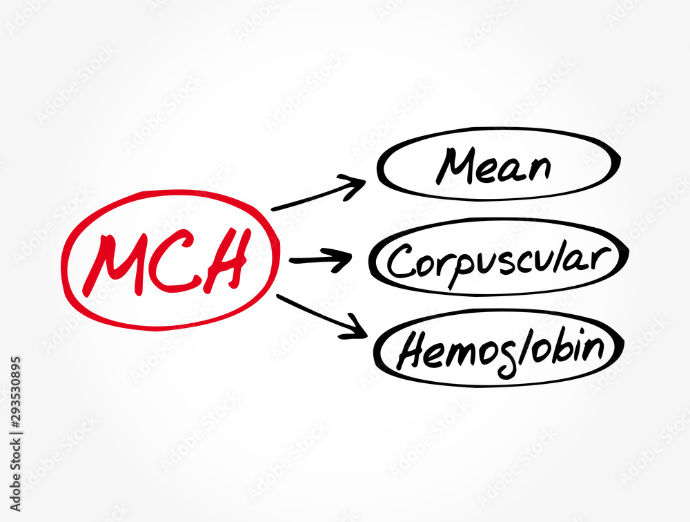 MCH - Mean Corpuscular Hemoglobin acronym, medical concept background ...