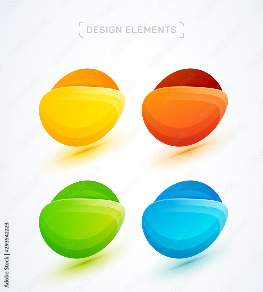 Label bubble form in modern material design flat style with soft ...