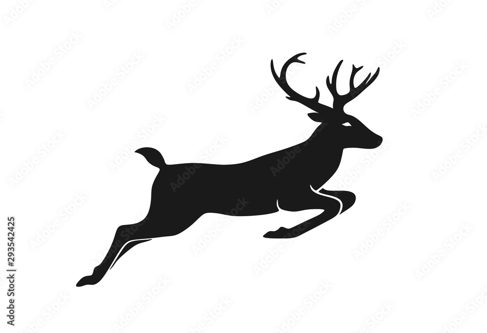 deer jumping. element of Christmas design. Christmas symbol. isolated ...