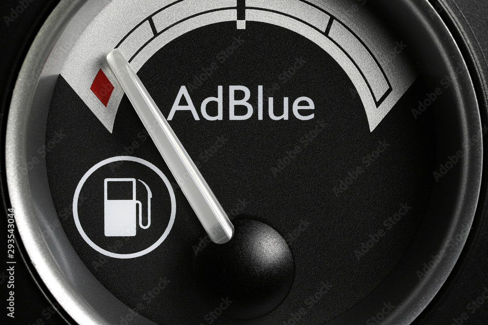 GERMANY - APRIL 12, 2019: AdBlue fuel gauge in truck dashboard - empty ...
