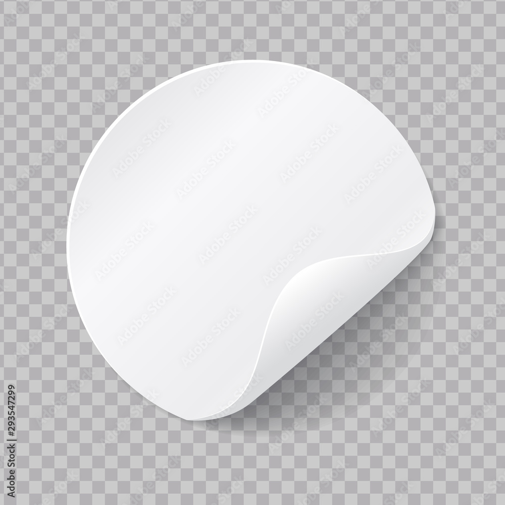 Blank adhesive stickers mock up with curved corner. Stock Vector ...