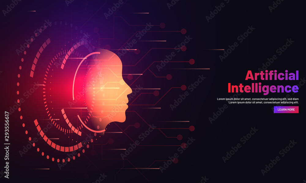 Responsive web banner design with illustration of human face on hi tech ... Responsive web banner design with illustration of human face on hi tech ...