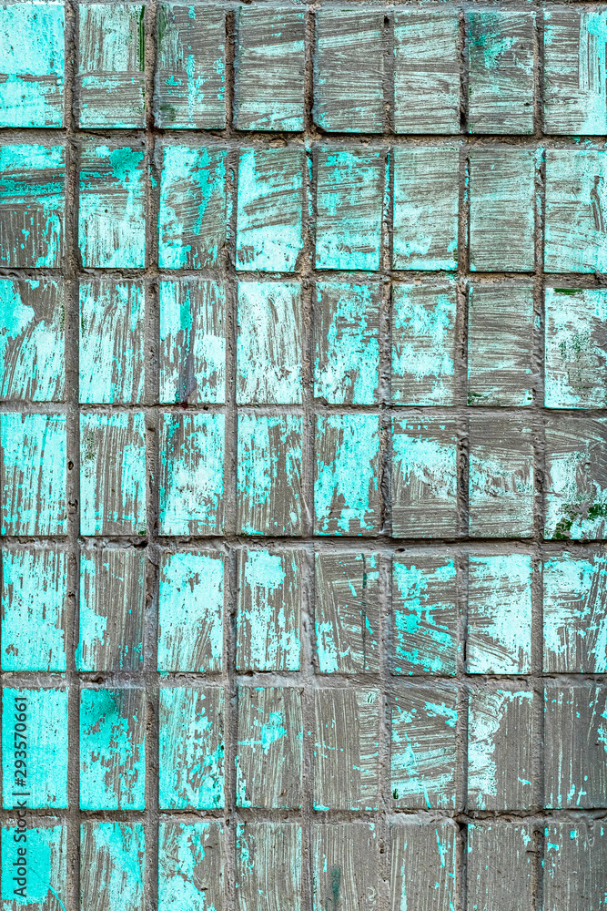 dirty turquoise crumbling wall tile as texture for background Stock ...