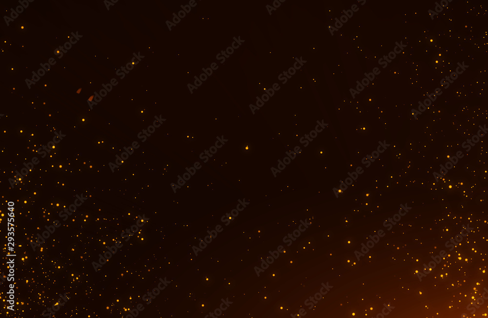 Abstract background of flickering gold particles and light flare Stock ...